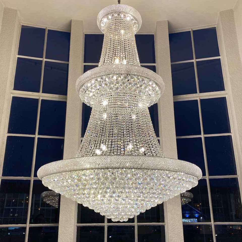 Sienna 46 Light 1200mm Crystal Chrome Ceiling Light